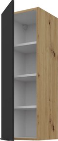 ARIA ac | horní skříňka 30 G-90 1F policová | 30 cm | VYSOKÁ | ANTI FINGERPRINT povrch | artisan/černá
