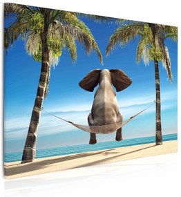 Malvis ® Vtipný slon na pláži Velikost: 40x30 cm