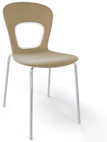 GABER - Židle BLOG, béžovobílá/chrom