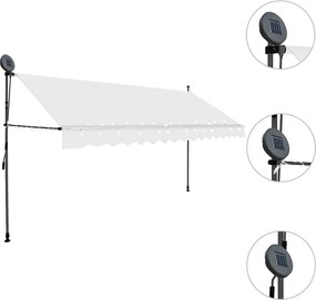 Ručně zatahovací markýza s LED světlem 400 cm krémová 145875