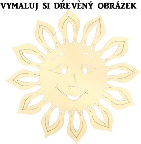 AMADEA Dřevěný obrázek k vymalování slunce 20 cm