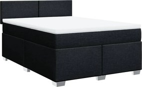 Box spring postel s matrací černá 160x200 cm textil 3288234