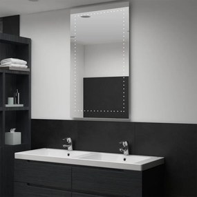 Koupelnové nástěnné zrcadlo (tečky) s LED osvětlením | 60x100 cm