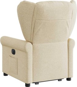 Zvedací polohovací křeslo krémové textil 3303382