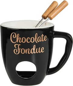 Butlers CHOCOLATE FONDUE Hrnek se 2 vidličkami - černá