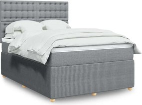 Box spring postel s matrací světle šedá 140 x 200 cm textil 3294393