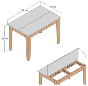 Jídelní stůl (pro 4 osoby) Kika (Bílá). 1073318