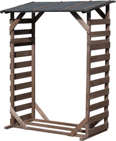Dobar Stojan na dřevo »Ligno« s bitumenovou střechou, D 133 x Š 77 x V 169 cm.