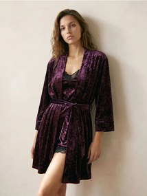 Sinsay - Jednobarevný kimono župan - burgundy