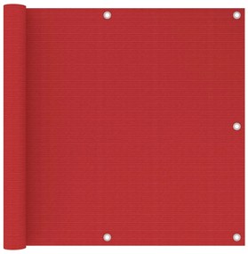 311010 vidaXL Balkonová zástěna červená 90 x 500 cm HDPE
