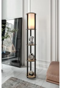 Stojací lampa s poličkami 1xE27/40W/230V 150 cm černá/hnědá