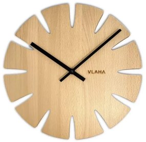 VLAHA Přírodní bukové hodiny vyrobené v Čechách s černými ručkami ⌀32,5cm s vůní dřeva VCT1011