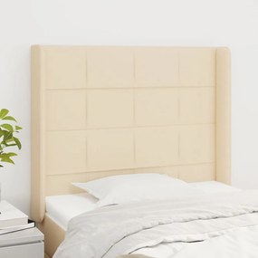 Čelo postele typu ušák krémové 83x16x118/128 cm textil 3119559