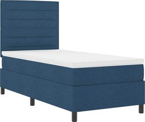 Postel s boxspringem s matrací s čelo Modrá 90 x 200 cm textil 3339286