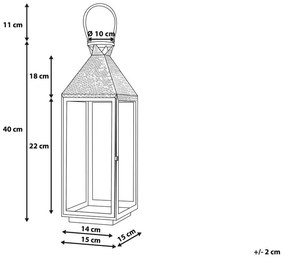 Lucerna ve stříbrné barvě 40 cm BALI Beliani