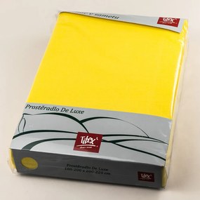 Tibex jersey prostěradlo DE LUXE 180x200cm elastické, citrónově žlutá