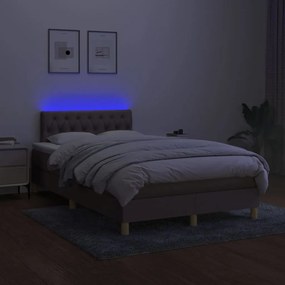 Box spring postel s matrací a LED taupe 120x190 cm textil 3270113