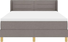 Postel s boxspringem s čelo Taupe 200 x 140 cm textil 3341234