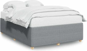 Rám postele bez matrace světle šedý 140 x 190 cm textil 3284935