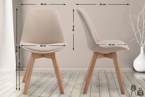 Konferenční židle Borneo V2 přírodní konstrukce látka – krémová