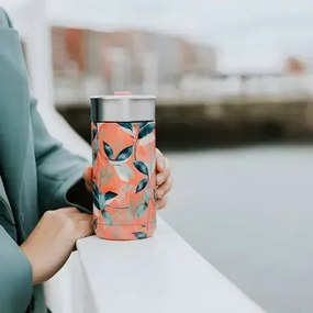 QUOKKA Termohrnek se sítkem Boost 400 ml Exotic Pink / Nerezová ocel /