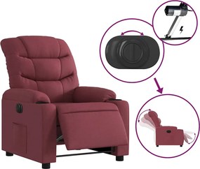 Elektrické polohovací křeslo vínové textil 3206630