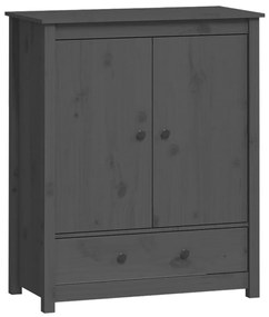 823516 vidaXL Skříň highboard šedá 83 x 41,5 x 100 cm masivní borové dřevo