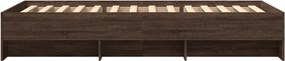 Rám postele bez matrace hnědý dub 100 x 200 cm kompozitní dřevo 3295673
