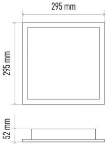 LED Stmívatelné stropní svítidlo LED/20W/230V + DO čtverec 2700K-6000K