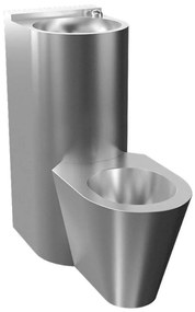 Sanela - Set stojícího WC s umyvadlem, piezo, Antivandal, matná nerez SLWN 28P