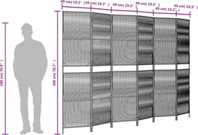 vidaXL Dělicí stěna 6 panelů polyratan [365402] Barva: Hnědá