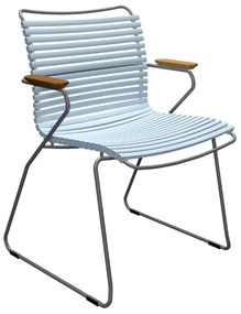 OnaDnes -20% Světle modrá plastová zahradní židle HOUE Click s područkami