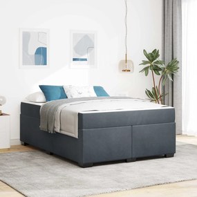 Rám postele s matrací Tmavě šedá 140 x 200 cm textil 3399291