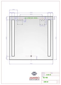 Zrcadlo do koupelny s dvěma LED pruhy - 70 x 70 cm se senzorem - Lumina Senzor LED