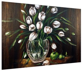 Obraz tulipánů ve váze (100x70 cm)
