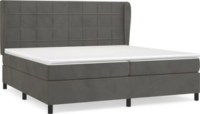 Box spring postel s matrací tmavě šedá 200x200 cm samet 3129232