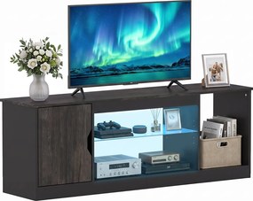 Costway TV skříňka TV s úložným prostorem a 3 otevřenými přihrádkami do 65 palců