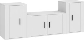 3dílný set TV skříněk bílý kompozitní dřevo 3188502