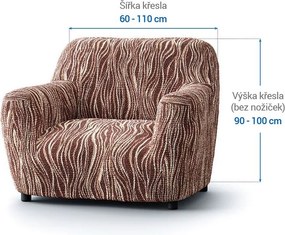 Bielastické potahy UNIVERSO NOVÉ žíhané hnědé křeslo (š. 60 - 110 cm)