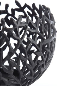 Černý antik kovový děrovaný svícen Famari L - Ø 20 * 17 cm