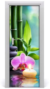 Fototapeta samolepící Orchidej a bambus 85x205 cm