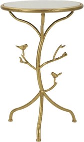 Odkládací stolek Birds 38 cm zlatý/mramor