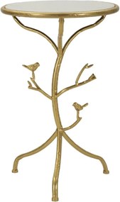 Odkládací stolek Birds 38 cm zlatý/mramor