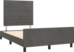 Rám postele bez matrací tmavě šedá 120x190 cm samet 3270585