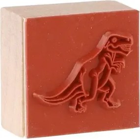 TEDDIES Dřevěná razítka Dinosauři / 5+1 ks s poduškou / 3x3 cm / od 3