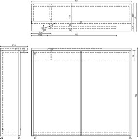 Aqualine KAWA STRIP galerka s LED osvětlením 80 x 70 x 22 cm dub emporio WGL38S