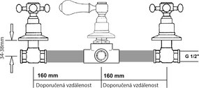 Sapho Sapho, ANTEA podomítková sprchová baterie, 2 výstupy, chrom/zlato, SET305-102