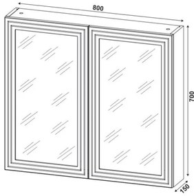 Závěsná zrcadlová skříňka TORETO 80 Halmar