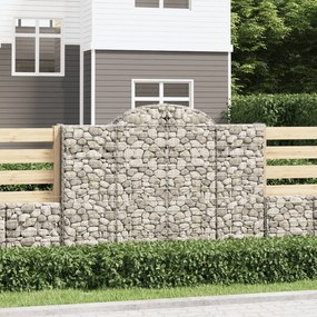 Klenuté gabionové koše 6 ks 200x50x140/160cm pozinkované železo 3146366