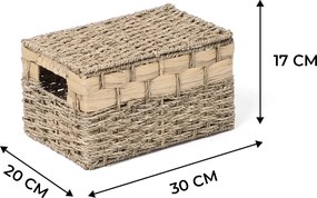 Massivo.cz Pletené košíky s víkem z mořské trávy (3v1 - produkt 7)